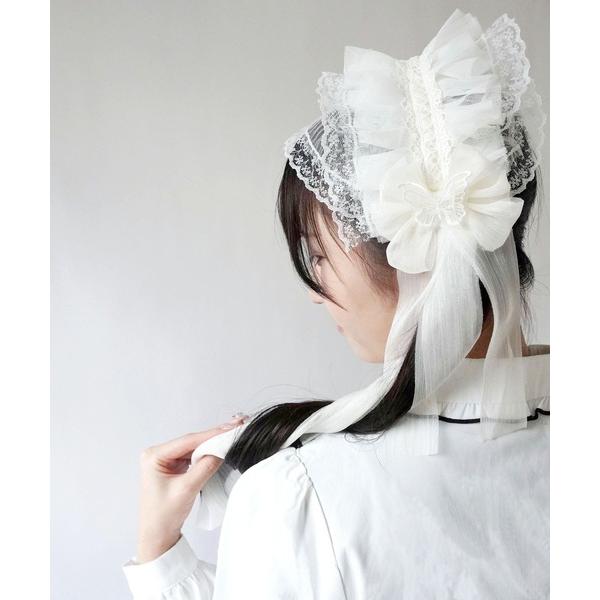 ZOZO問い合わせ番号:89400149ショップ:Port，ポートブランド:Port，ポート商品名:【 Port / ポート 】 バタフライ リボン付き レース ヘッドドレスカテゴリ:ヘアアクセサリー>その他ヘアアクセサリーブランド品...
