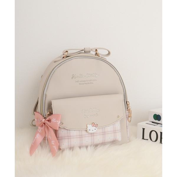 ZOZO問い合わせ番号:89402076ショップ:FUNALIVE，ファンアライブブランド:sanrio，サンリオ，FUNALIVE，ファンアライブ商品名:サンリオ リボン付 チェック  ミニDパックカテゴリ:バッグ>バックパック/リ...