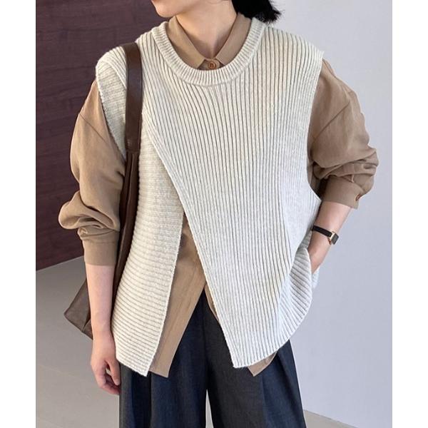 ZOZO問い合わせ番号:89402470ショップ:Crisp，クリスプブランド:Alum'，アルム商品名:クロスリブニットベストカテゴリ:トップス>ベストブランド品番:A10224s28素材:ACRYLIC63%， NYLON37%原...