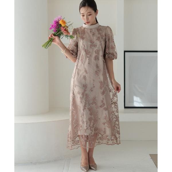 『タイムセール実施中』ZOZO問い合わせ番号:89434650ショップ:PREFERIR，プレフェリールブランド:PREFERIR，プレフェリール商品名:チュール刺繍 Aライン結婚式 パーティードレスカテゴリ:ワンピース/ドレス>ドレ...