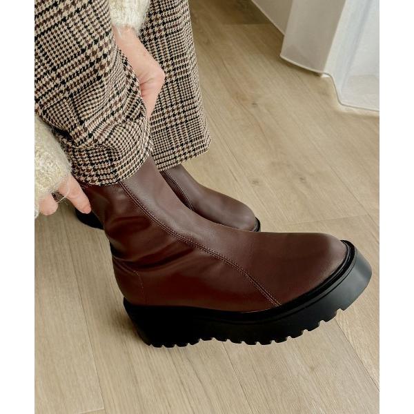 『セール実施中』ZOZO問い合わせ番号:89435214ショップ:VIVIAN COLLECTION，ヴィヴィアンコレクションブランド:VIVIAN，ヴィヴィアン商品名:omi×tera コラボ 厚底ダブルステッチストレッチショートブーツカ...