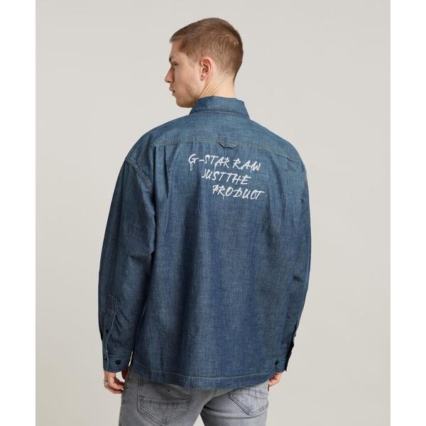 『タイムセール実施中』ZOZO問い合わせ番号:89468607ショップ:G-STAR RAW，ジースター・ロゥブランド:G-STAR，ジースター商品名:BACK PAINT BOXY FIT SHIRT/バックプリントオーバーサイズデニムシ...