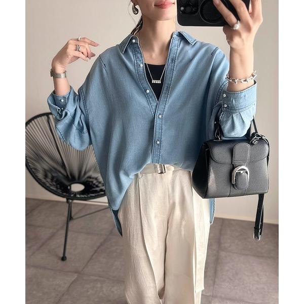 ZOZO問い合わせ番号:89468620ショップ:STYLEDOOR，スタイルドアブランド:Emma Taylor，エマテイラー，STYLEDOOR，スタイルドア商品名:【シルエット変更可◎大人デニム】パール釦オーバーデニムシャツカテゴリ:...