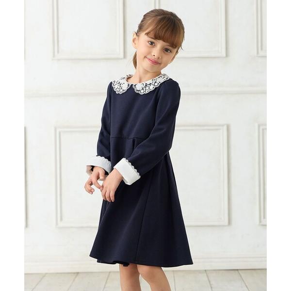 『セール実施中』ZOZO問い合わせ番号:89501695ショップ:ANY，エニィブランド:ANY，エニィ商品名:レース襟付き長袖ワンピースカテゴリ:ワンピース/ドレス>ワンピースブランド品番:OPFKGS0095素材:ネイビー：[本体...
