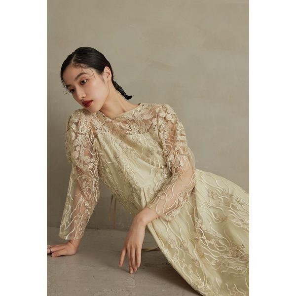 『タイムセール実施中』ZOZO問い合わせ番号:89536819ショップ:bflat，ビーフラットブランド:niana，ニアナ商品名:ボタニカル柄刺繍レースドレス 結婚式 成人式 二次会 同窓会 パーティードレス オケージョンドレス お呼ばれ...