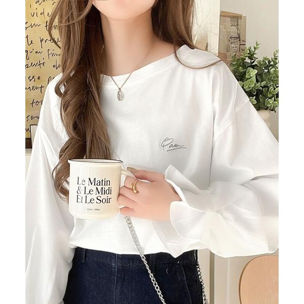 『タイムセール実施中』ZOZO問い合わせ番号:89537714ショップ:Classical Elf，クラシカルエルフブランド:classicalelf，クラシカルエルフ商品名:愛らしさを纏った。綿100％英字胸刺繍キャンディースリーブシルケ...