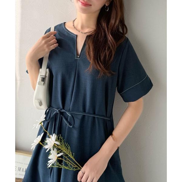 『タイムセール実施中』ZOZO問い合わせ番号:89537718ショップ:Classical Elf，クラシカルエルフブランド:classicalelf，クラシカルエルフ商品名:一枚で叶える、大人のこなれ感。フロントタックキーネックワンピース...