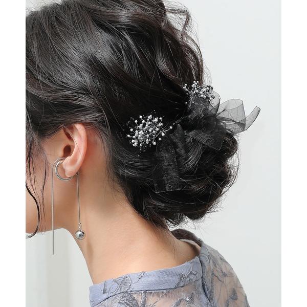 『タイムセール実施中』ZOZO問い合わせ番号:89538174ショップ:Kana，カナブランド:Kana，カナ商品名:ドライフラワーシアーチュール リボン Uピン 4本セット ヘアセット ヘアアレンジ パーティ 髪飾り 結婚式 お呼ばれ 成...