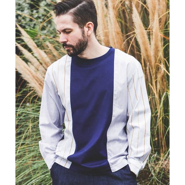 『タイムセール実施中』ZOZO問い合わせ番号:89632471ショップ:MR.OLIVE，ミスターオリーブブランド:MR.OLIVE，ミスターオリーブ商品名:MIX MATERIAL / MULTI STRIPE HYBRID SHIRTカ...