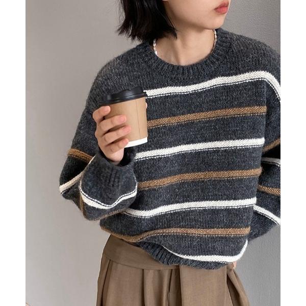 ZOZO問い合わせ番号:89632555ショップ:Crisp，クリスプブランド:Alum'，アルム商品名:マルチボーダーニットプルオーバーカテゴリ:トップス>ニット/セーターブランド品番:A10224s29素材:POLYESTER78...