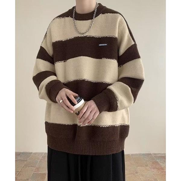 『セール実施中』ZOZO問い合わせ番号:89664998ショップ:Teem Store，チームストアブランド:link lot，リンクロット商品名:胸ロゴ付き バイカラーワイドボーダーニットカテゴリ:トップス>ニット/セーターブランド...
