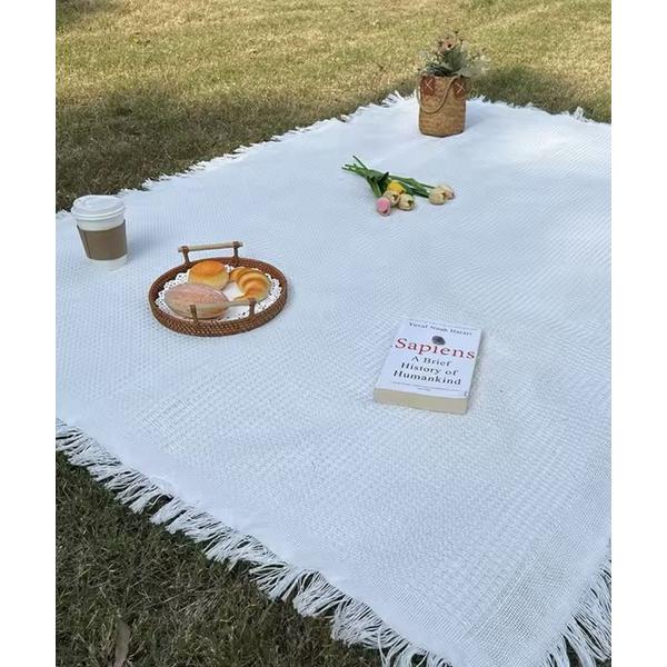 『タイムセール実施中』ZOZO問い合わせ番号:89665516ショップ:Port，ポートブランド:Port，ポート商品名:【 Port / ポート 】 ピクニック フリンジ付き ラグ ブランケット / インテリア カバー (130×180)...