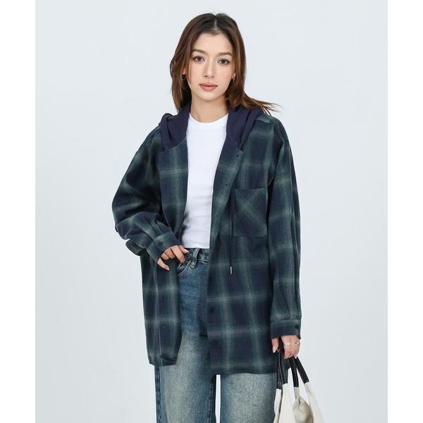 『タイムセール実施中』ZOZO問い合わせ番号:89665783ショップ:Lace Ladies，レースレディースブランド:SUWDEE，スーディー商品名:hoodie checkered oversize  shirtカテゴリ:トップス&g...