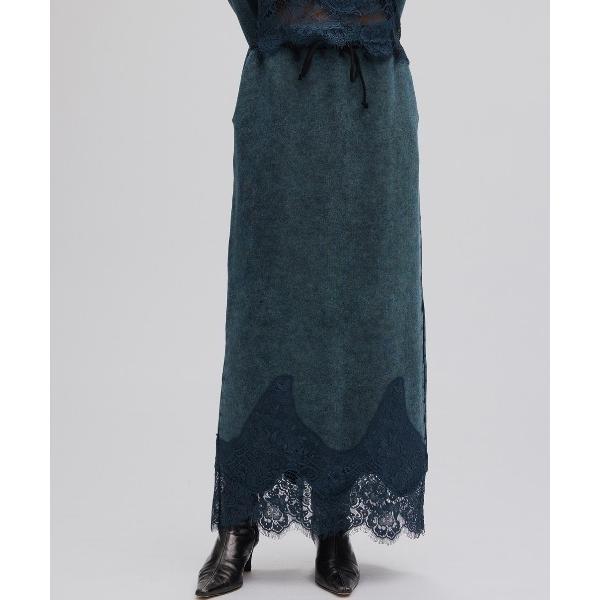 ZOZO問い合わせ番号:89666784ショップ:AMERI VINTAGE，アメリビンテージブランド:Ameri，アメリ商品名:CHEMICAL OVERDYE LACE SWEAT SKIRTカテゴリ:スカート>スカートブランド品...