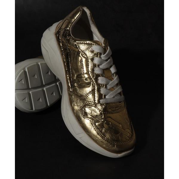 『タイムセール実施中』ZOZO問い合わせ番号:89699215ショップ:FUNALIVE，ファンアライブブランド:Guess，ゲス，FUNALIVE，ファンアライブ商品名:GUESS VITERBO ゴールド 厚底 スニーカーカテゴリ:シュ...