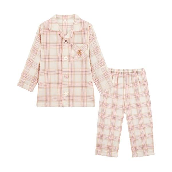 『タイムセール実施中』ZOZO問い合わせ番号:89699434ショップ:Combi mini，コンビミニブランド:combimini，コンビミニ商品名:おなか安心ボタン付き長袖前開きガーゼパジャマ（先染めパステルチェック）カテゴリ:ルームウ...