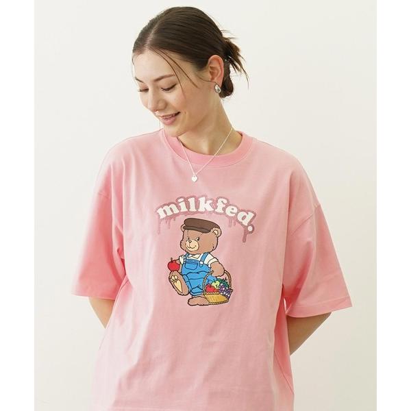 『セール実施中』ZOZO問い合わせ番号:89699817ショップ:MILKFED.，ミルクフェドブランド:MILKFED.，ミルクフェド商品名:GLITTER BEAR FRUIT WIDE S/S TEEカテゴリ:トップス>Tシャツ...