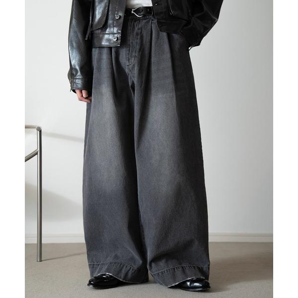 ZOZO問い合わせ番号:89699838ショップ:soerte，ソエルテブランド:soerte，ソエルテ商品名:Wide buggy vintage like denim pants ” Mud dyeing ”/ワイドバギーヴィンテージラ...