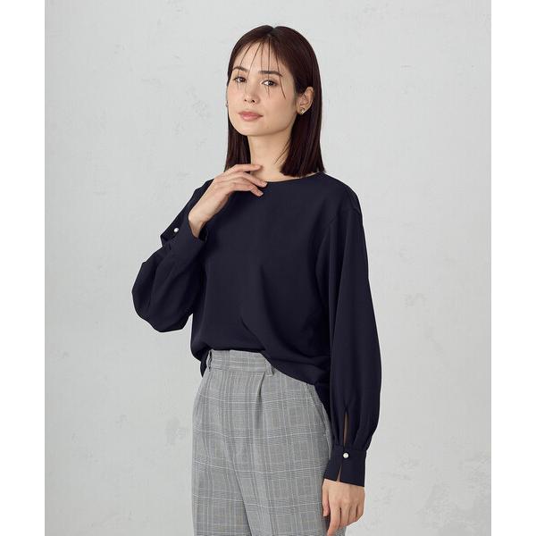 ZOZO問い合わせ番号:89700093ショップ:COMME CA ISM，コムサイズムブランド:COMME CA ISM，コムサイズム商品名:【セットアップ対応】ポリエステルツイル　パールボタンブラウスカテゴリ:トップス>シャツ/ブ...