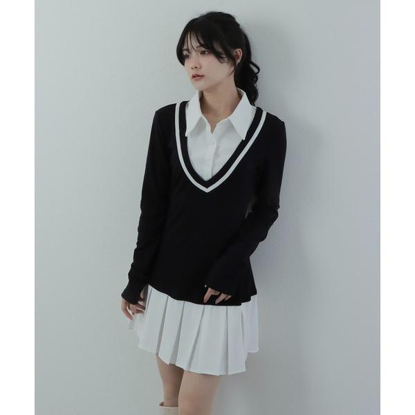 ZOZO問い合わせ番号:89732457ショップ:Lace Ladies，レースレディースブランド:M DOLLY，エムドリー，Lace Ladies，レースレディース商品名:cardigan docking mini dress/カーディ...