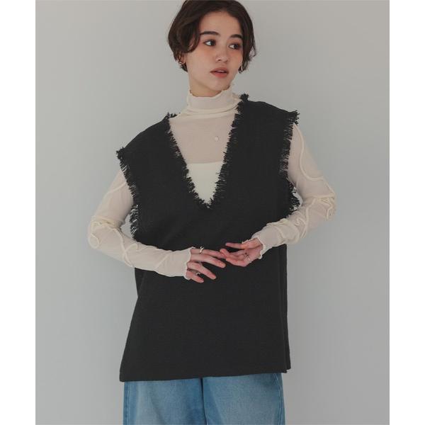 『タイムセール実施中』ZOZO問い合わせ番号:89894172ショップ:titivate，ティティベイトブランド:titivate，ティティベイト商品名:フリンジツイードベストカテゴリ:トップス>ベストブランド品番:AFXP4325素...