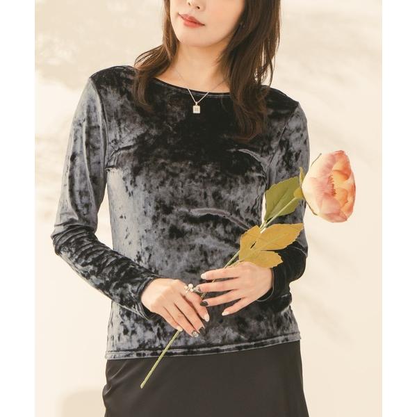 ZOZO問い合わせ番号:89926816ショップ:LB/S，エルビーエスブランド:Os accessory，オズアクセサリー，Os Occasions，オズオケージョンズ商品名:Os　-オズ-　前後２WAY　Uネック　クラッシュベロアトップ...