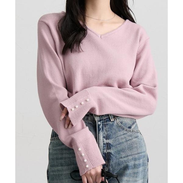 『タイムセール実施中』ZOZO問い合わせ番号:89927775ショップ:nissen，ニッセンブランド:nissen，ニッセン商品名:ふわもちカシミアタッチ　袖パール風ボタン付ニットカテゴリ:トップス>ニット/セーターブランド品番:B...