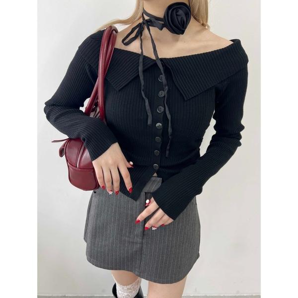 ZOZO問い合わせ番号:89928560ショップ:WEGO，ウィゴーブランド:PHILLY，フィリー，WEGO，ウィゴー商品名:【PHILLY】フロントボタンオフショルトップスカテゴリ:トップス>Tシャツ/カットソーブランド品番:PW...