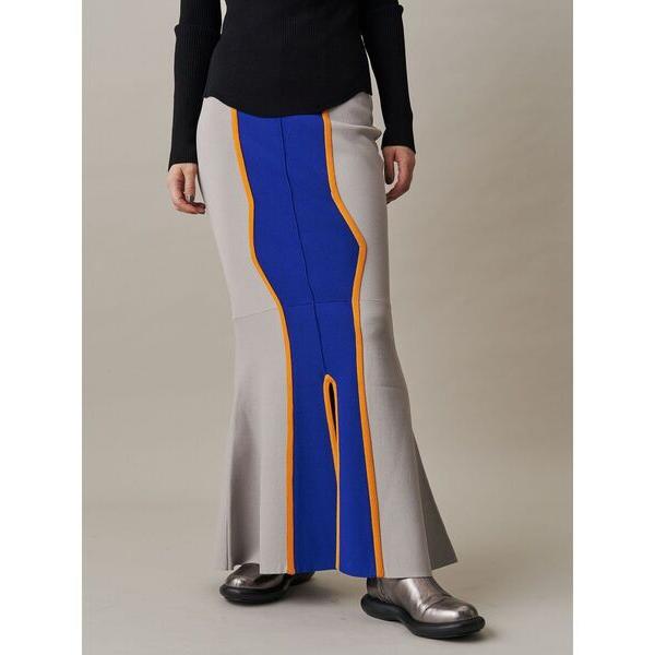 『セール実施中』ZOZO問い合わせ番号:89960428ショップ:UN3D.，アンスリードブランド:UN3D.，アンスリード商品名:MULTICOLOR WAVE LINE SLIT KT SK / マルチカラーウェーブラインスリットニット...