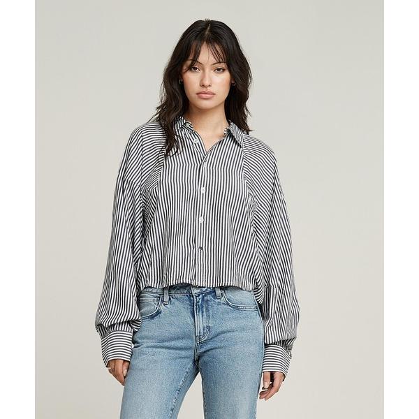 『タイムセール実施中』ZOZO問い合わせ番号:89961330ショップ:G-STAR RAW，ジースター・ロゥブランド:G-STAR，ジースター商品名:MACRO BALLOON SHIRT/クロップドバルーンスリーブストライプシャツ/オー...