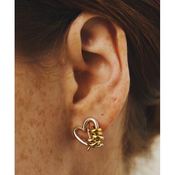 『タイムセール実施中』ZOZO問い合わせ番号:89962778ショップ:CASSELINI，キャセリーニブランド:LAPUIS，ラピュイ商品名:LAPUIS(ラピュイ)Line coil heart earrings Mカテゴリ:アクセサリ...