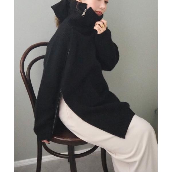ZOZO問い合わせ番号:89981469ショップ:LAULEN，ローレンブランド:LAULEN，ローレン商品名:turtleneck double zip knit top /タートルネック ダブルジップ ニット トップスカテゴリ:トップス...