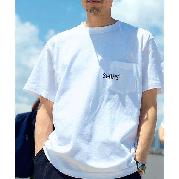 ZOZO問い合わせ番号:89994714ショップ:SHIPS，シップスブランド:SHIPS，シップス商品名:【WEB限定】SHIPS: SHIPSロゴ プリント ポケット Tシャツカテゴリ:トップス>Tシャツ/カットソーブランド品番:...