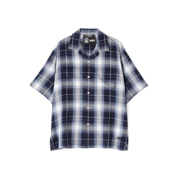ZOZO問い合わせ番号:89996731ショップ:AVIREX，アヴィレックスブランド:AVIREX，アヴィレックス商品名:ONE POINT OMBRE CHECK SHIRT / 半袖 ワンポイント オンブレチェックシャツ / AVIR...