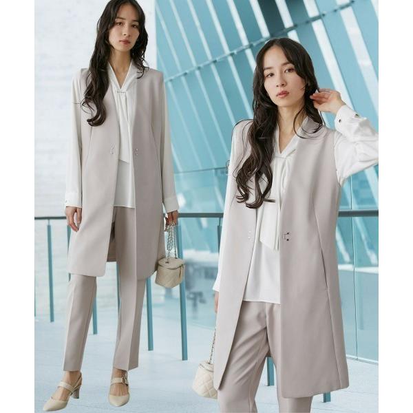 『タイムセール実施中』ZOZO問い合わせ番号:89996917ショップ:nissen，ニッセンブランド:Callarus，カラルス商品名:【入学式・卒業式・フォーマル】ロングジレストレッチテーパードパンツ3点セットスーツ（ロング丈ジレ＋ボウ...