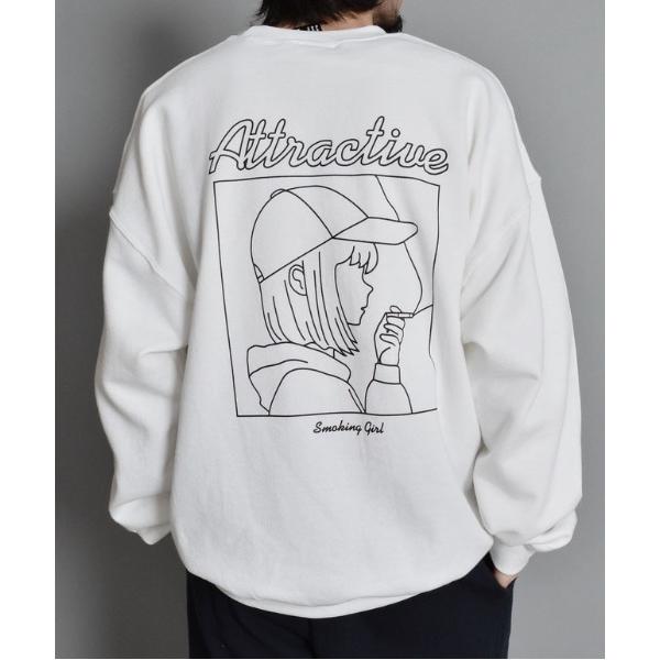 『タイムセール実施中』ZOZO問い合わせ番号:90028445ショップ:En serio TOKYO，エンソリオ トーキョーブランド:MODISH GAZE，モディシュガゼ商品名:8oz裏起毛スモーキングガール線画イラストスウェットカテゴリ...