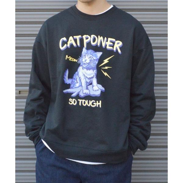 『タイムセール実施中』ZOZO問い合わせ番号:90089246ショップ:CERCA，チェルカブランド:MODISH GAZE，モディシュガゼ商品名:【MODISH GAZE】CAT POWER裏毛クルーネックスウェット (CP)カテゴリ:ト...