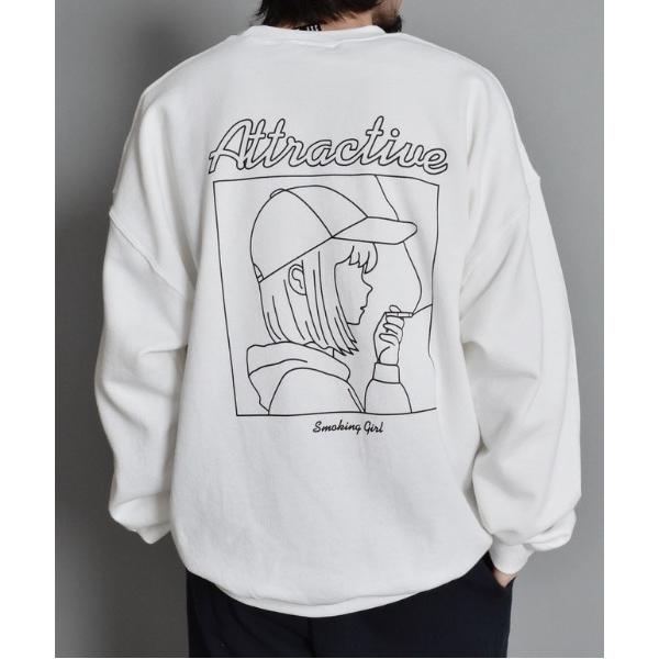 『タイムセール実施中』ZOZO問い合わせ番号:90089253ショップ:CERCA，チェルカブランド:MODISH GAZE，モディシュガゼ商品名:【MODISH GAZE】8oz裏起毛スモーキングガール線画イラストスウェット(CP)カテゴ...