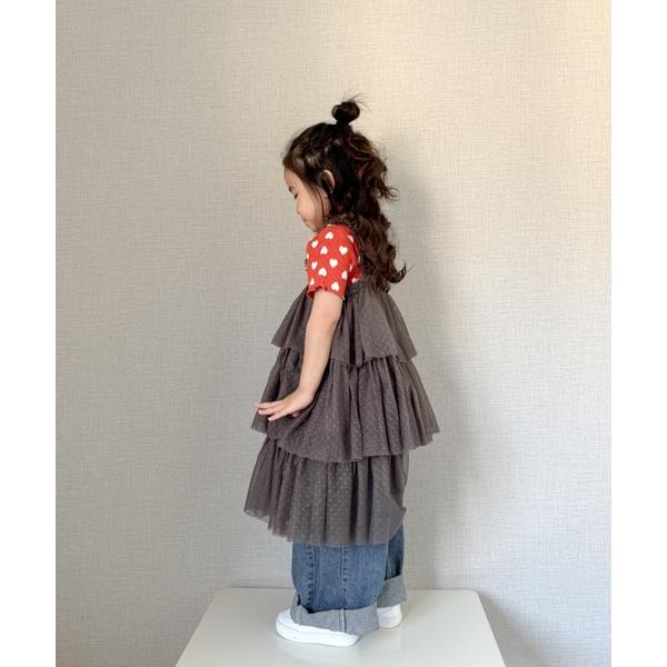 ZOZO問い合わせ番号:90127167ショップ:こどもの森e-shop，コドモノモリイーショップブランド:kids zoo，キッズズー商品名:3段ティアードチュールワンピースカテゴリ:ワンピース/ドレス>ワンピースブランド品番:W4...
