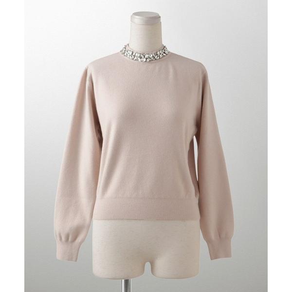 『タイムセール実施中』ZOZO問い合わせ番号:90127319ショップ:Joint Space，ジョイントスペースブランド:HUIT bouquet，ユイット商品名:ビジューネック ニット プルオーバー HUITカテゴリ:トップス>ニ...