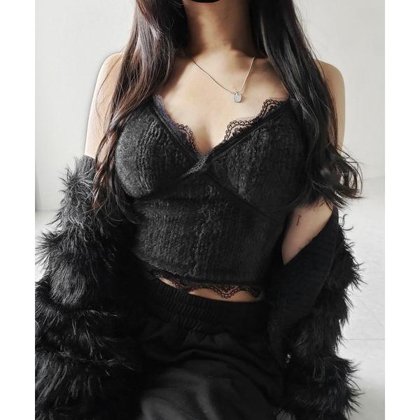 『セール実施中』ZOZO問い合わせ番号:90127708ショップ:me+em select，ミームセレクトブランド:me+em select，ミームセレクト商品名:【 カップ付き 】シャギーファーショートビスチェキャミソール ／ shagg...