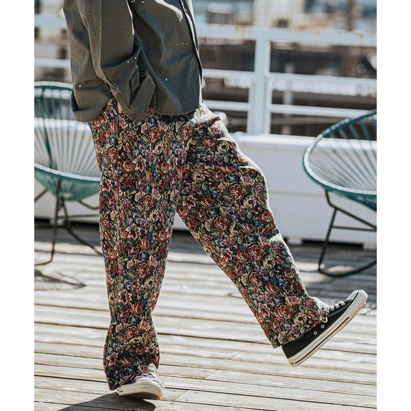 ZOZO問い合わせ番号:90159100ショップ:CAMBIO，カンビオブランド:CAMBIO，カンビオ商品名:mp13116-Botanical Gobelin Wide Straight Pants ワイドストレートパンツカテゴリ:パン...