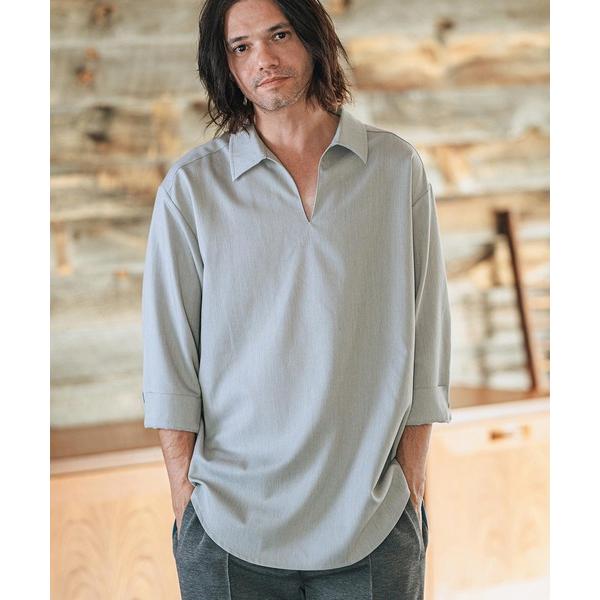 ZOZO問い合わせ番号:90159112ショップ:CAMBIO，カンビオブランド:CAMBIO，カンビオ商品名:ms5917-Drape 3-4 Sleeve Skipper Pullover Shirts 七分袖シャツカテゴリ:トップス&...