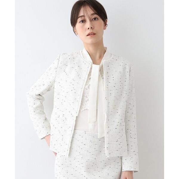 『セール実施中』ZOZO問い合わせ番号:90159691ショップ:INDIVI，インディヴィブランド:INDIVI，インディヴィ商品名:【日本製／オリジナル素材】ツィードジャケットカテゴリ:フォーマルスーツ/小物>スーツジャケットブラ...