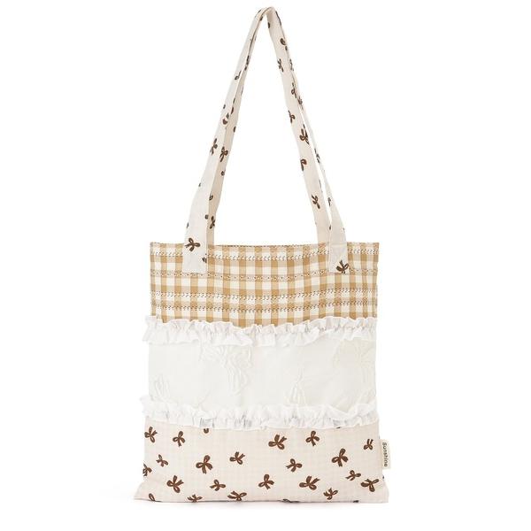 『タイムセール実施中』ZOZO問い合わせ番号:90192888ショップ:Lace Ladies，レースレディースブランド:Lace Ladies，レースレディース商品名:リボン ギンガム パッチワーク トート バッグカテゴリ:バッグ>...