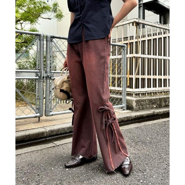 ZOZO問い合わせ番号:90194454ショップ:CIAOPANIC，チャオパニックブランド:CIAOPANIC，チャオパニック商品名:裾リボンハイウエストフレアデニムカテゴリ:パンツ>デニムパンツブランド品番:CPZ1051103A...