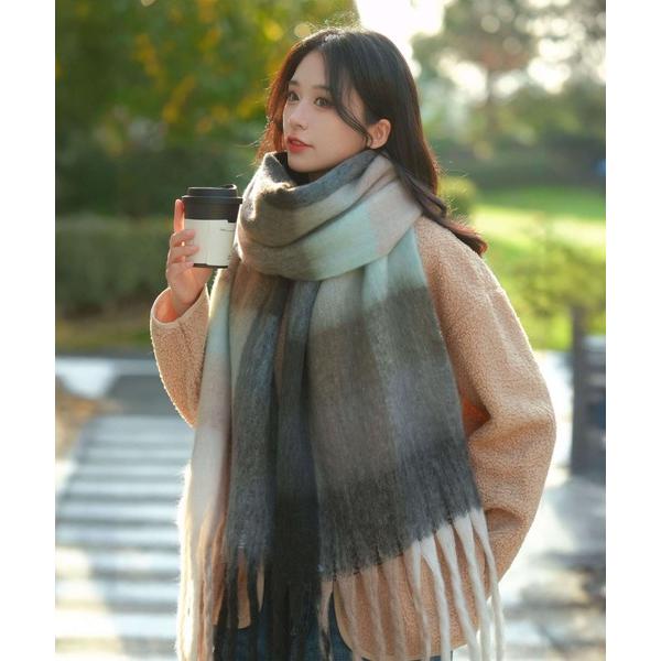 『セール実施中』ZOZO問い合わせ番号:90288800ショップ:DURAS，デュラスブランド:L LABEL，エルラベル商品名:ブロックチェックボリュームマフラーカテゴリ:ファッション雑貨>マフラーブランド品番:LL24S-M002...