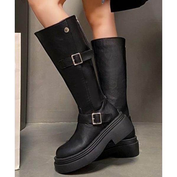 ZOZO問い合わせ番号:90321697ショップ:mebole，メボレブランド:mebole，メボレ商品名:バックルロングブーツカテゴリ:シューズ>ブーツブランド品番:MB-24-2-5200素材:合成皮革原産国:中国カラー:ブラック...