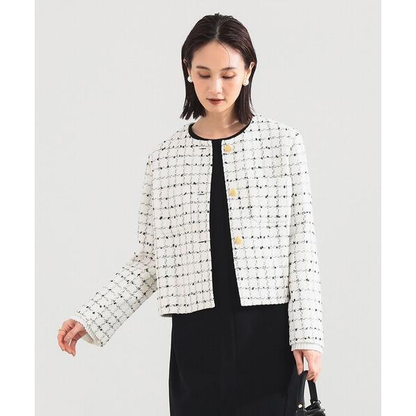 『セール実施中』ZOZO問い合わせ番号:90322840ショップ:BEAMS WOMEN，ビームスウィメンブランド:Demi-Luxe BEAMS，デミルクス ビームス商品名:【4/2値下げ】ツイード ノーカラー ジャケット＊/オフィスカジ...