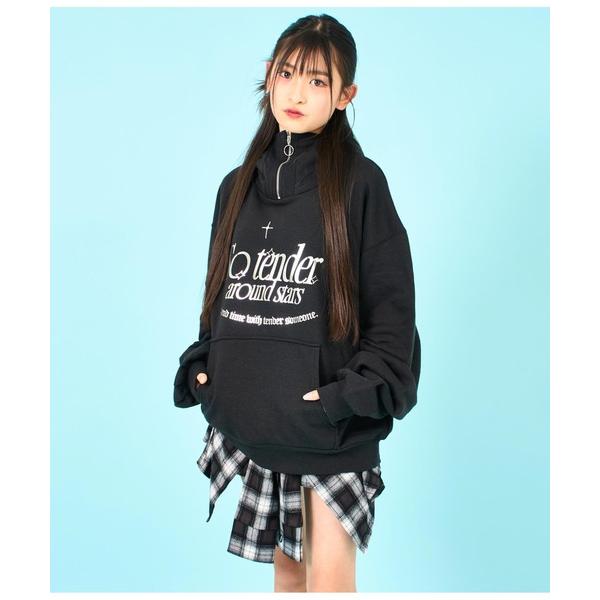 『タイムセール実施中』ZOZO問い合わせ番号:90355313ショップ:ANAP，アナップブランド:ANAP GiRL，アナップガール商品名:【ティーンズライン】ハクプリント ハーフジップ スウェットカテゴリ:トップス>パーカーブラン...